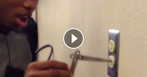 STUPID: Boy Puts an Iron Scissors into an Electrical Outlet | Klipland.com
