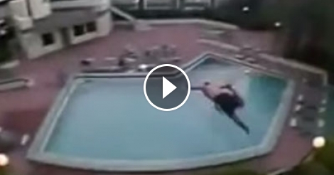Absolutely Insane Jump Into Swimming Pool from a Hotel Balcony ...