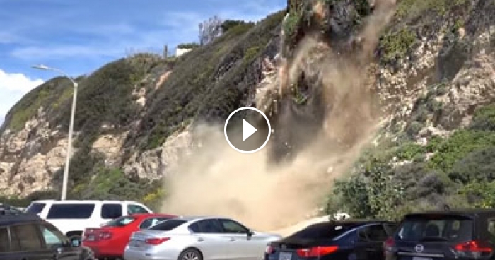 WATCH: Man Captures Mountain Side Collapsing In Malibu | Klipland.com