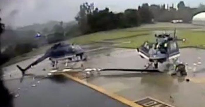 Two Police Helicopters Destroyed In Catastrophic Rotor Collision ...