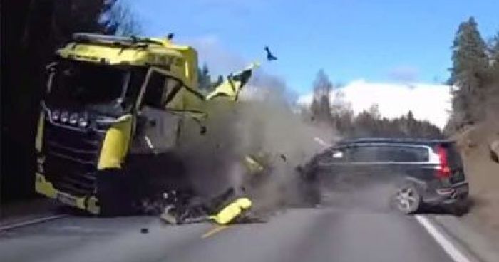 Volvo Crashes Head-On With Truck. Is This A Proof Volvo Is Safest Car ...