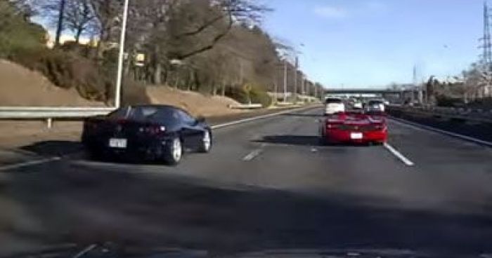 Ferarri 360 Crashes While Racing A Ferarri F50 On The Tohoku Expressway ...