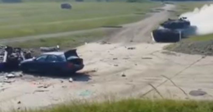 Tank Hits A Car At High Speed During Testing | Klipland.com