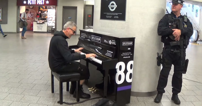 Armed Police Witness Boogie Woogie Mayhen Playing On Public Piano ...