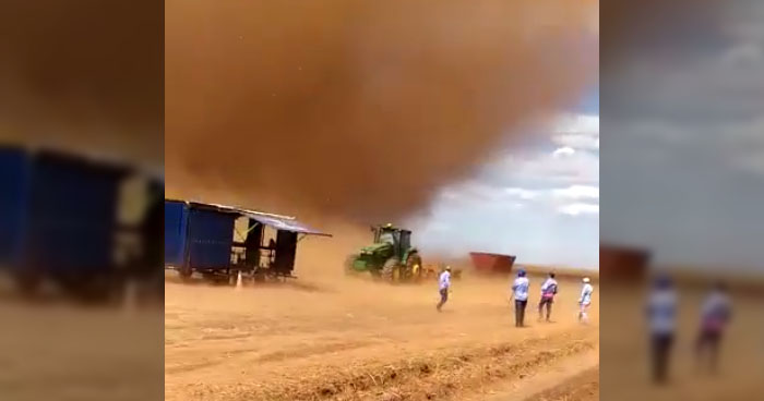 Huge Dust Devil Captured On A Sugar Cane Plantation In Brazil ...