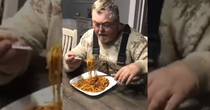 Man Comes Up With Ingenious Way To Eat Spaghetti With The Least Amount ...