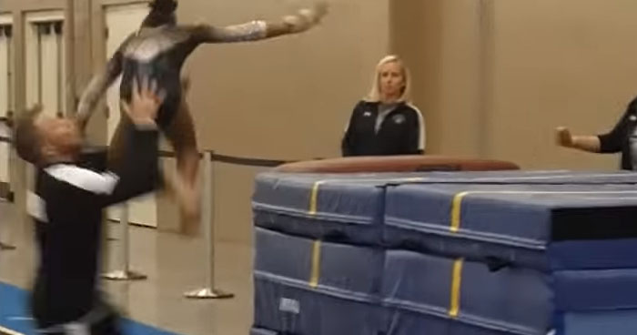 Coach Catches 9-Year-Old Gymnast Just In The Nick Of Time | Klipland.com