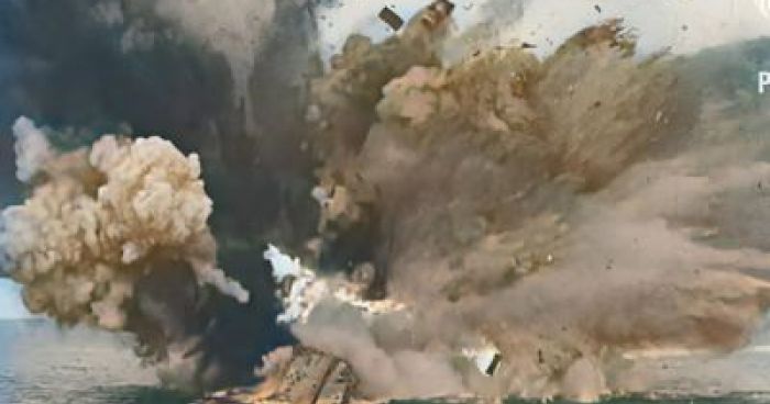 Colored Footage Of HMS Barham Explosion During World War II | Klipland.com