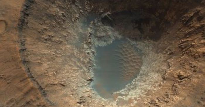 Detailed View Of A Crater On The Planet Mars | Klipland.com
