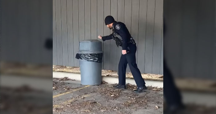 Police Officer Finds A Suspect Inside A Trash Bin | Klipland.com