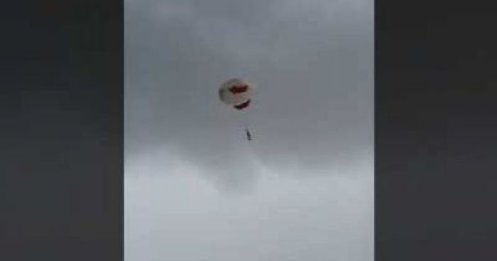 Parasailing Woman Lands Abruptly After Her Rope Snaps Due To Strong ...