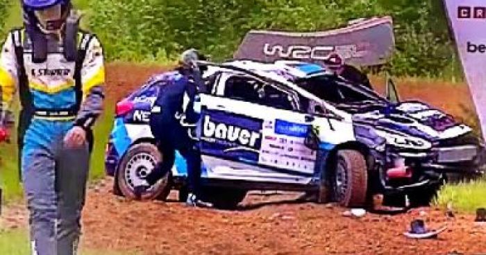 Ford Fiesta Rally Car Crash And Roll Over At WRC Rally Estonia 2022 ...