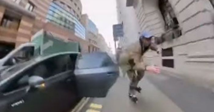 Rollerblader Gets Slammed By Car Door | Klipland.com