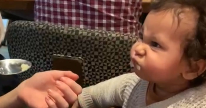 Baby Gets Angry When Mom Accidentally Drops Food | Klipland.com