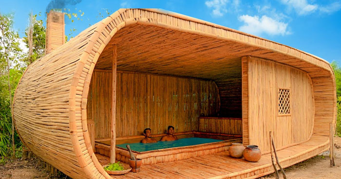 Guys Build Bamboo House Villa With A Swimming Pool Inside Klipland