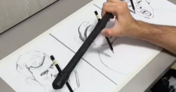 Artist Draws Three Simultaneous Portraits Of Tennis Stars | Klipland.com