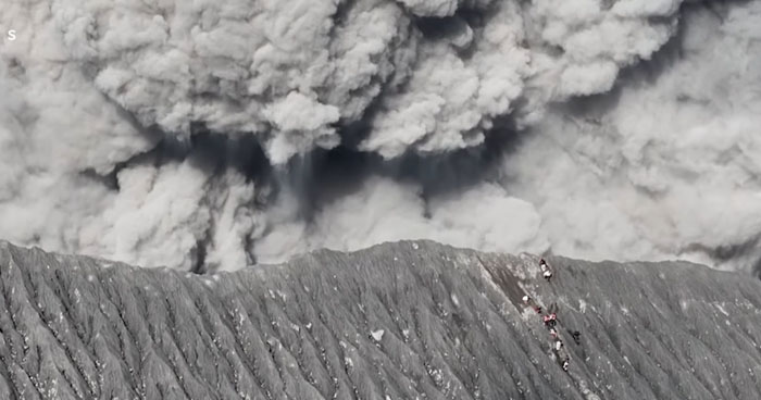 Hikers Flee As Volcano Erupts: Dramatic Drone Footage Captures The ...