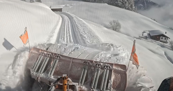 The Art Of Snow Plowing Captured In A Stunning Austrian Village ...